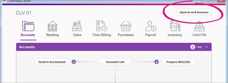 Access an AccountRight company file in a web browser - MYOB AccountRight - MYOB Help Centre